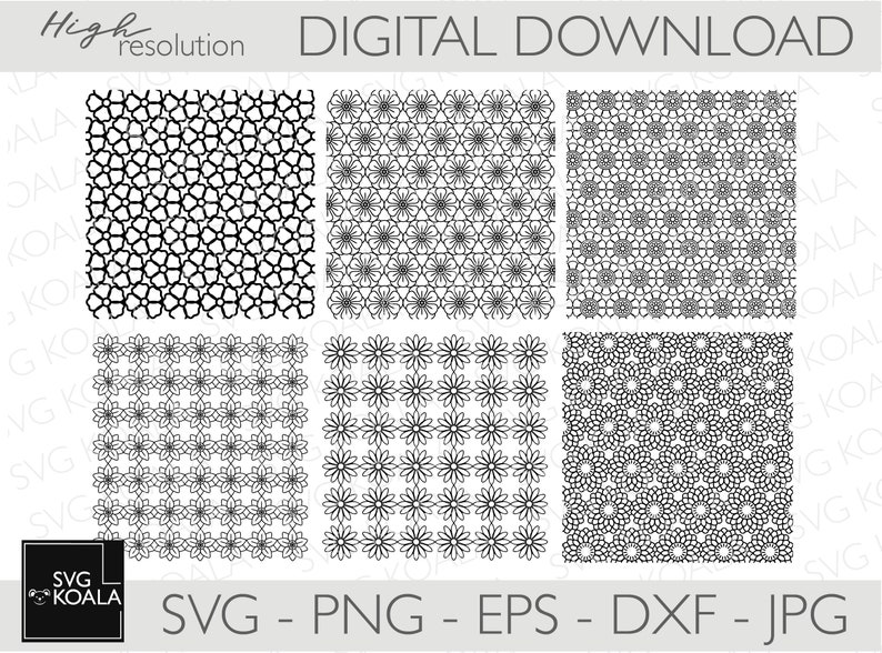 Floral Pattern SVG Bundle | Background SVG | Seamless Background SVG ...