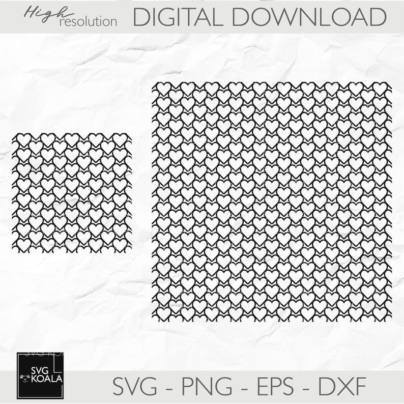 Seamless Hearts Pattern SVG Bundle | Hearts Background SVG | Seamless ...
