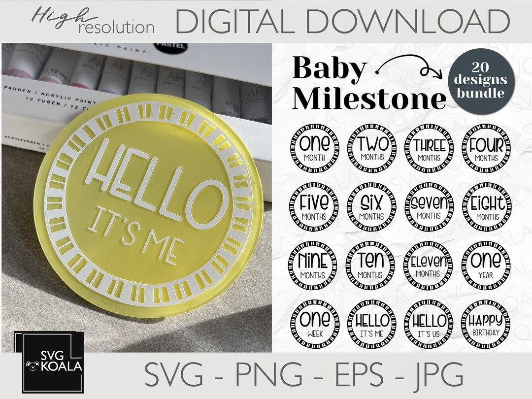 Baby Milestone SVG Baby Achievements SVG Round Baby Milestone SVG Baby ...