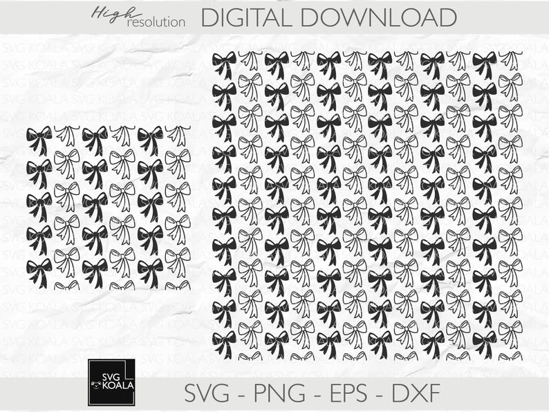 Bow Pattern SVG Bundle | Background SVG | Seamless Background SVG ...