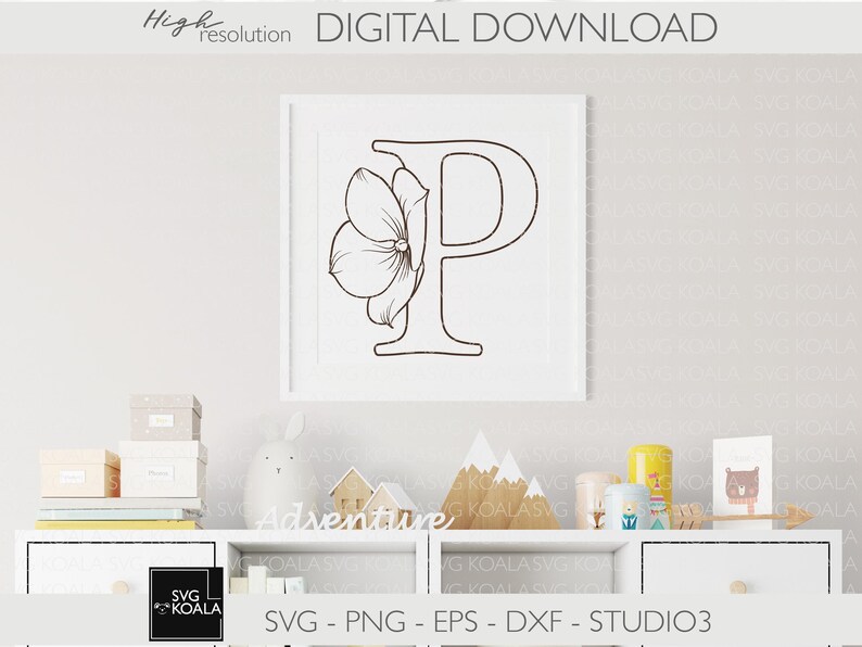 Floral Alphabet SVG | Monogram Letter | Alphabet PNG | Letter Cut Files ...