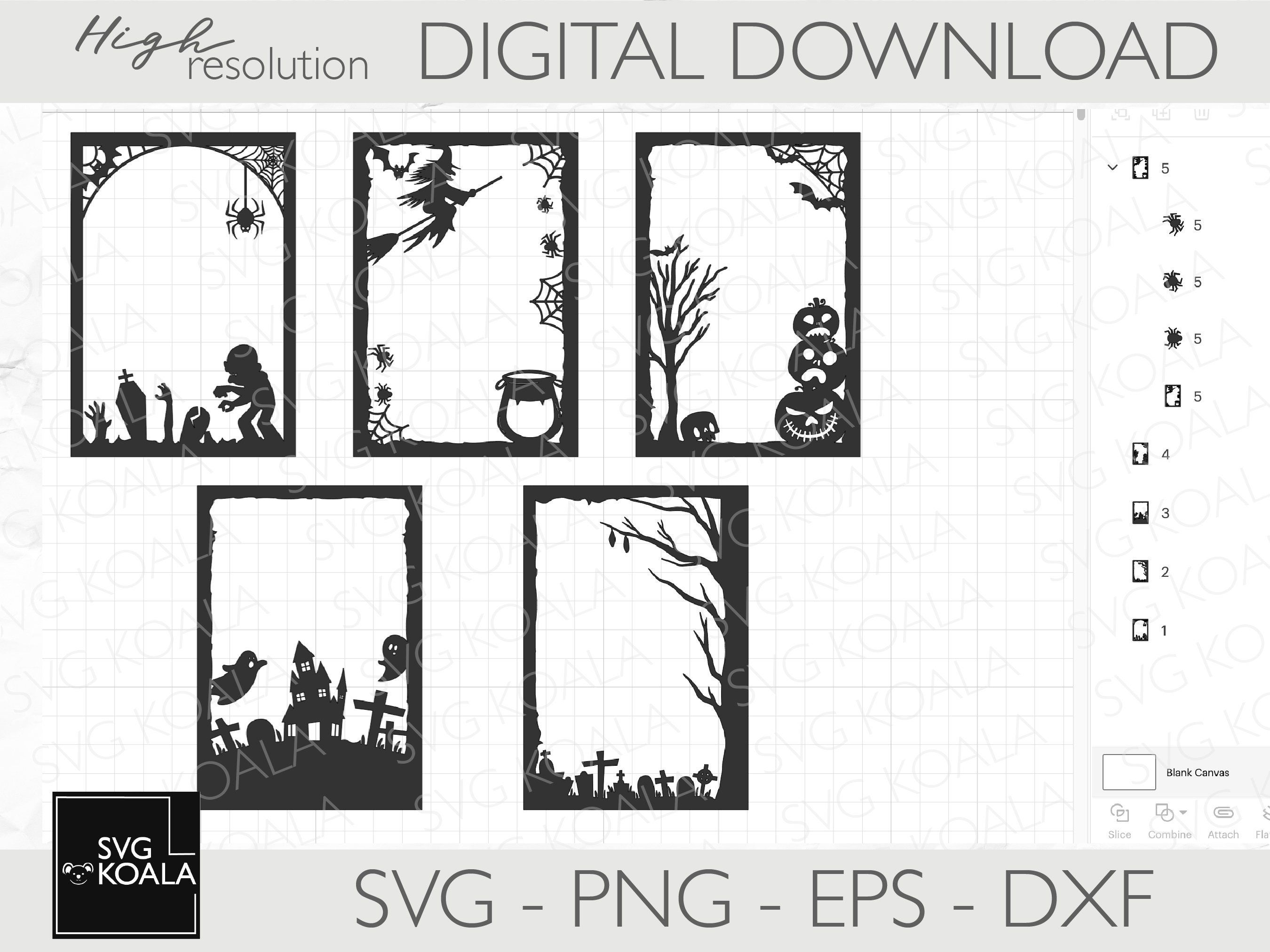 Halloween Frame SVG Bundle | Halloween Border SVG | Halloween Clipart ...