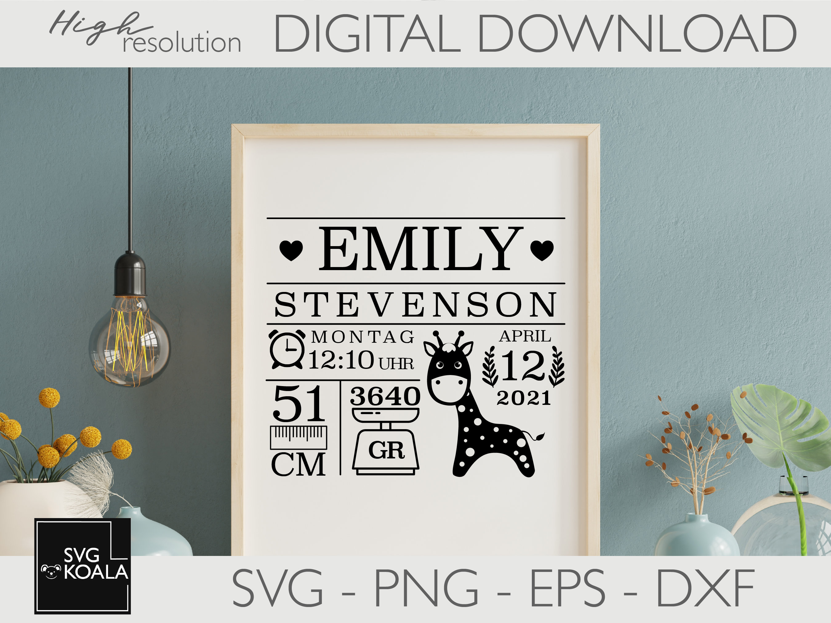 Metric Baby Stats Bundle SVG | Baby Geburtsankündigung Vorlage | Babyparty | Geburts-Statistiken ...