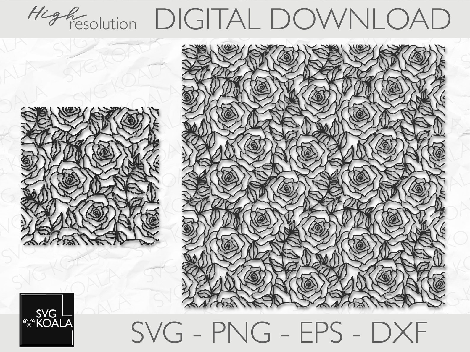 Seamless Rose Pattern SVG| Floral Pattern SVG | Seamless Background SVG ...