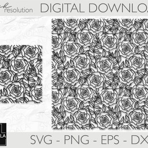 Seamless Rose Pattern SVG| Floral Pattern SVG | Seamless Background SVG ...