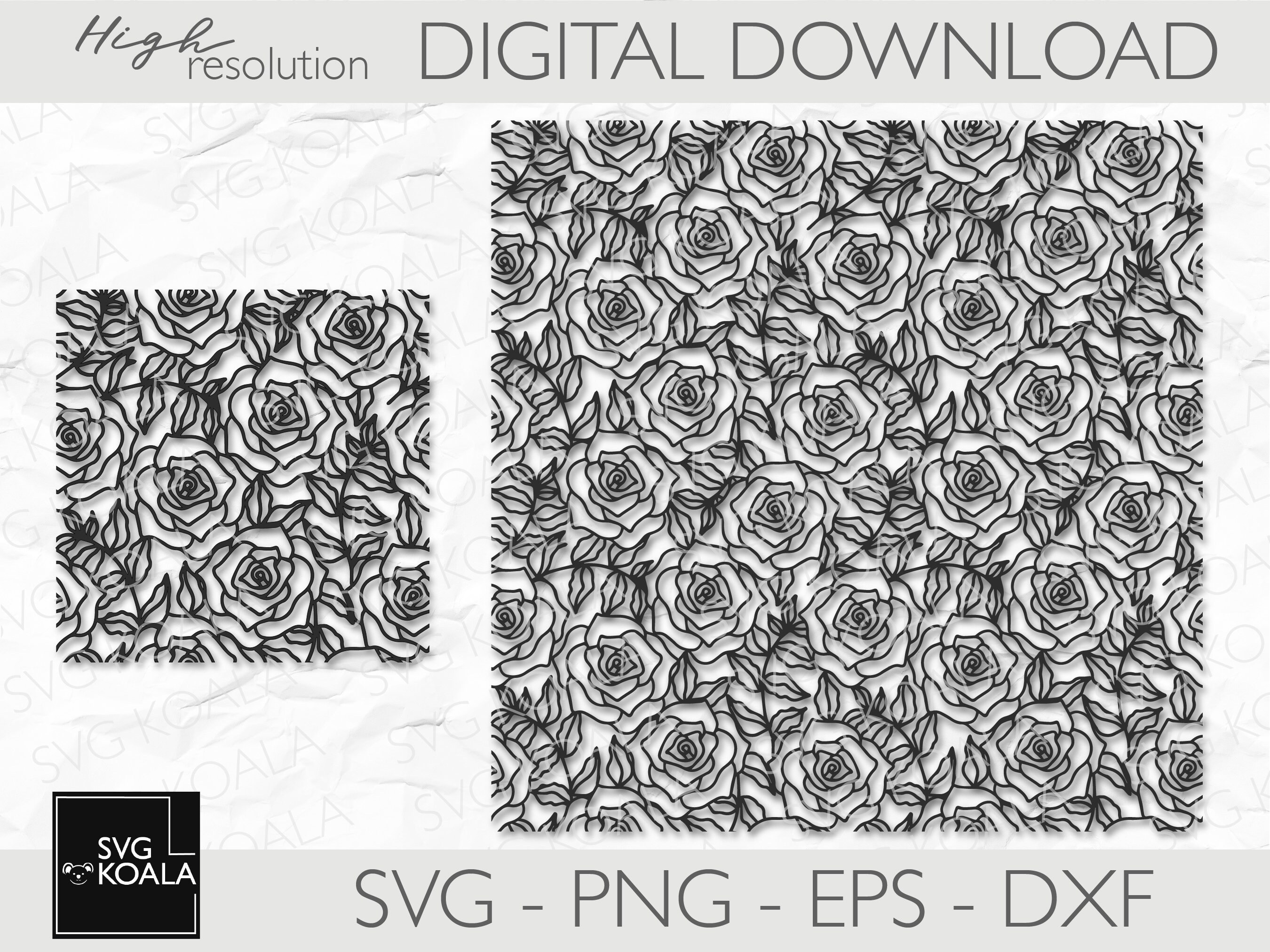 Seamless Rose Pattern SVG Floral Pattern SVG Seamless - Etsy