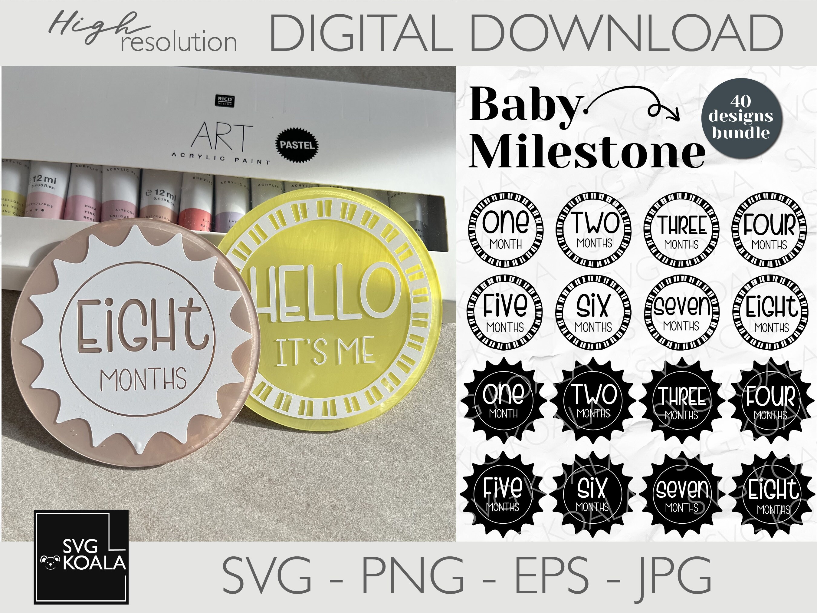 Baby Milestone SVG | Baby Achievements SVG | Baby Milestone Bundle SVG ...