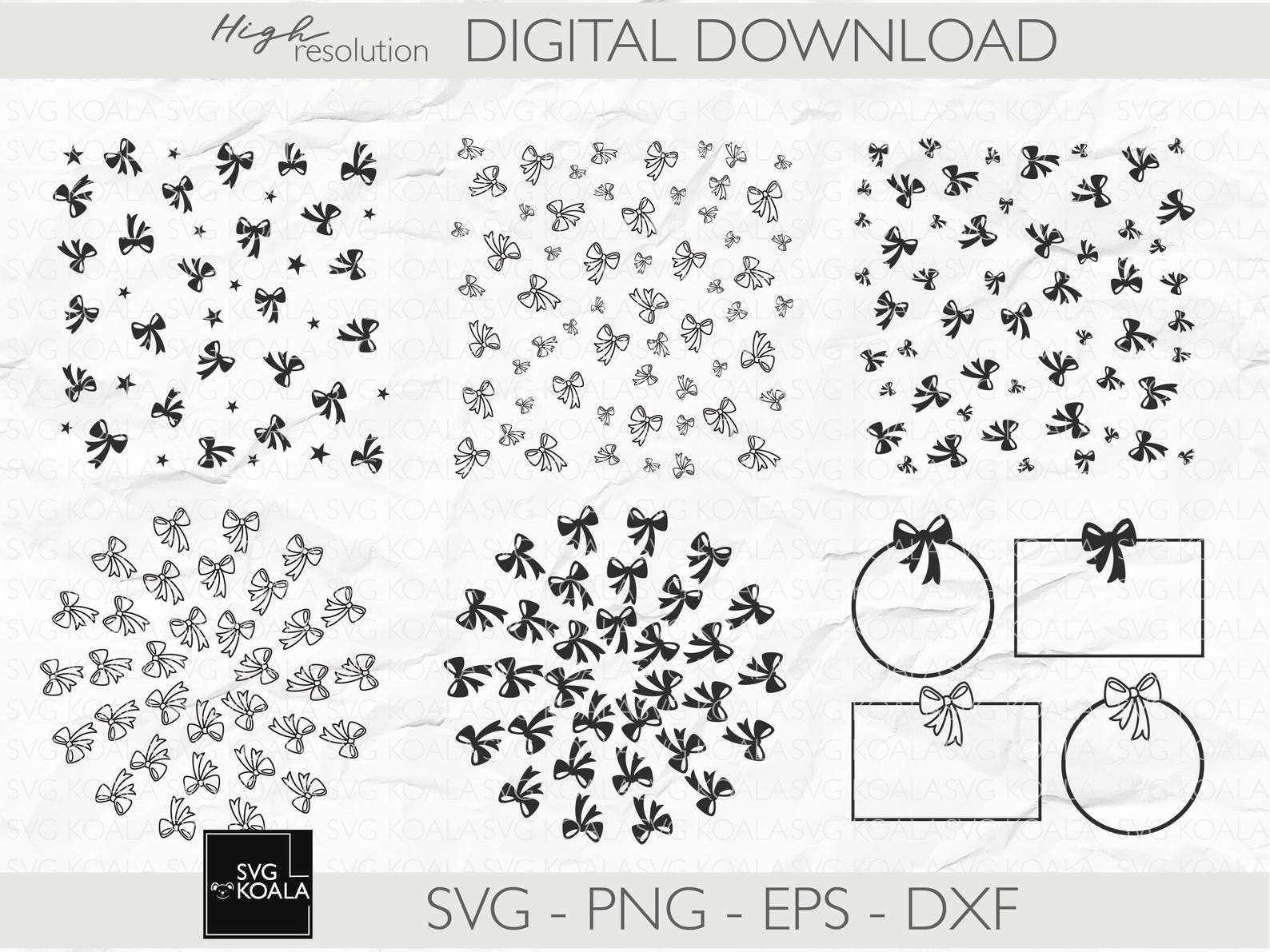 Bow Pattern SVG Bundle | Background SVG | Seamless Background SVG ...