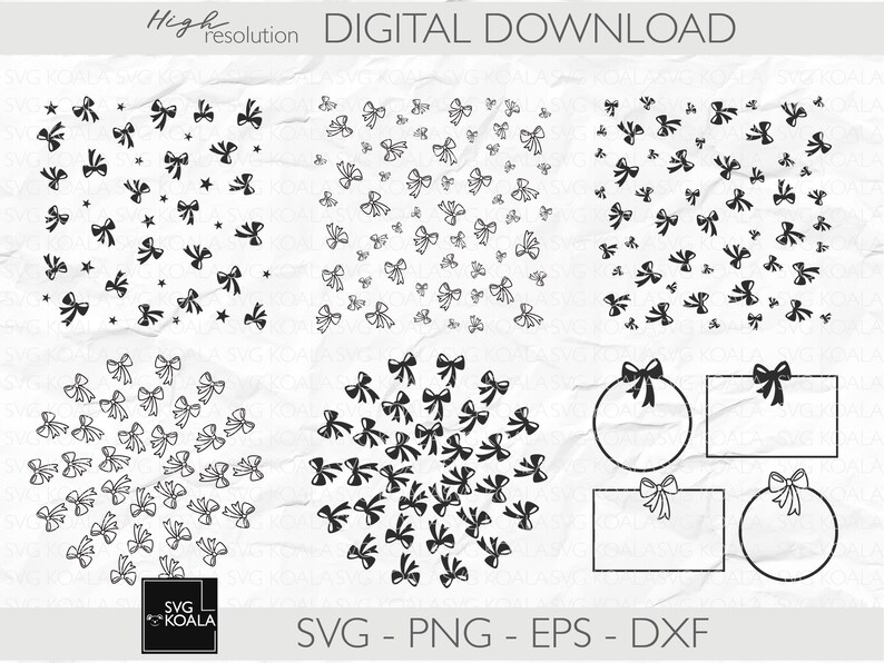 Bow Pattern SVG Bundle | Background SVG | Seamless Background SVG ...