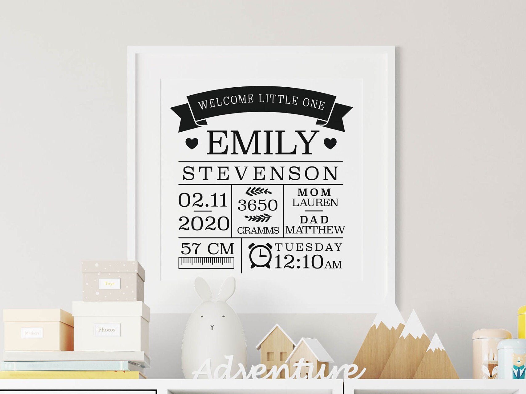 Metric Baby Stats Bundle SVG | Baby Birth Announcement Template | Baby ...