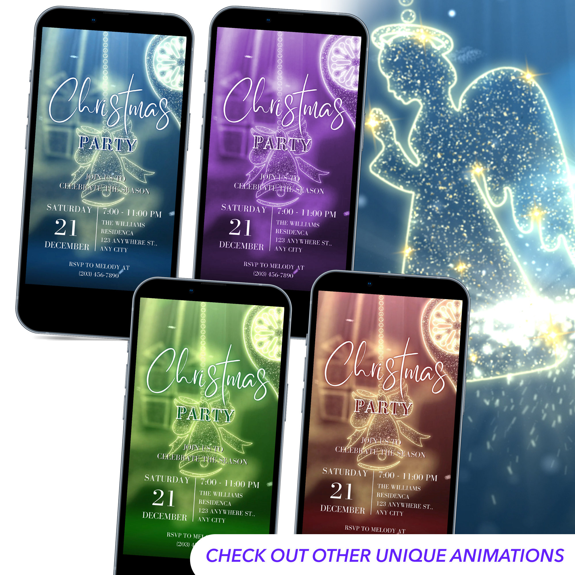 Digital Christmas Party Invitation Christmas Announcement - Etsy