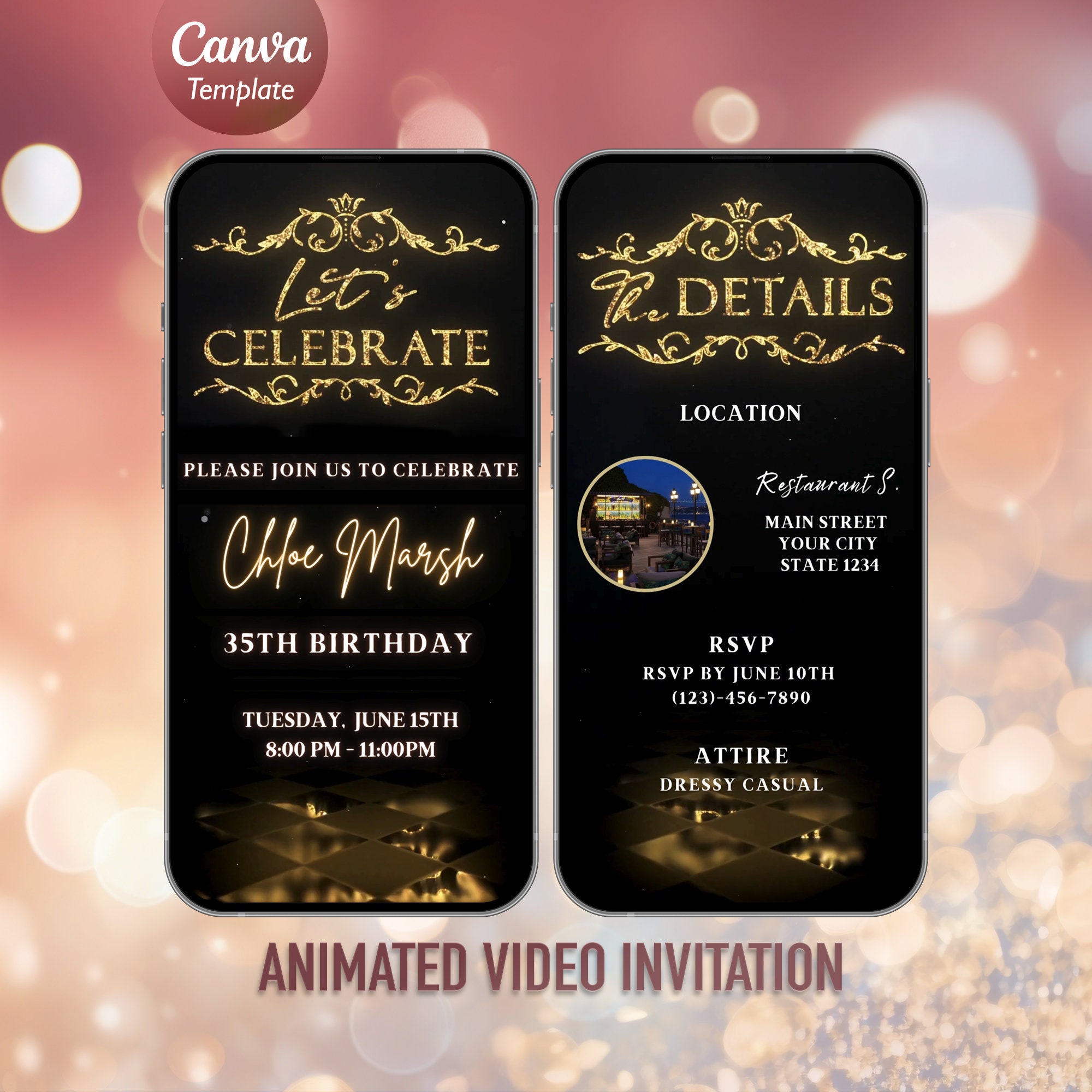 Let's Celebrate Birthday Invitation Birthday Party - Etsy