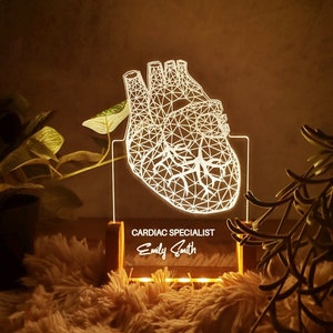 Custom Cardiologist Doctor Gift: Heart Night Light for Cardiac ...