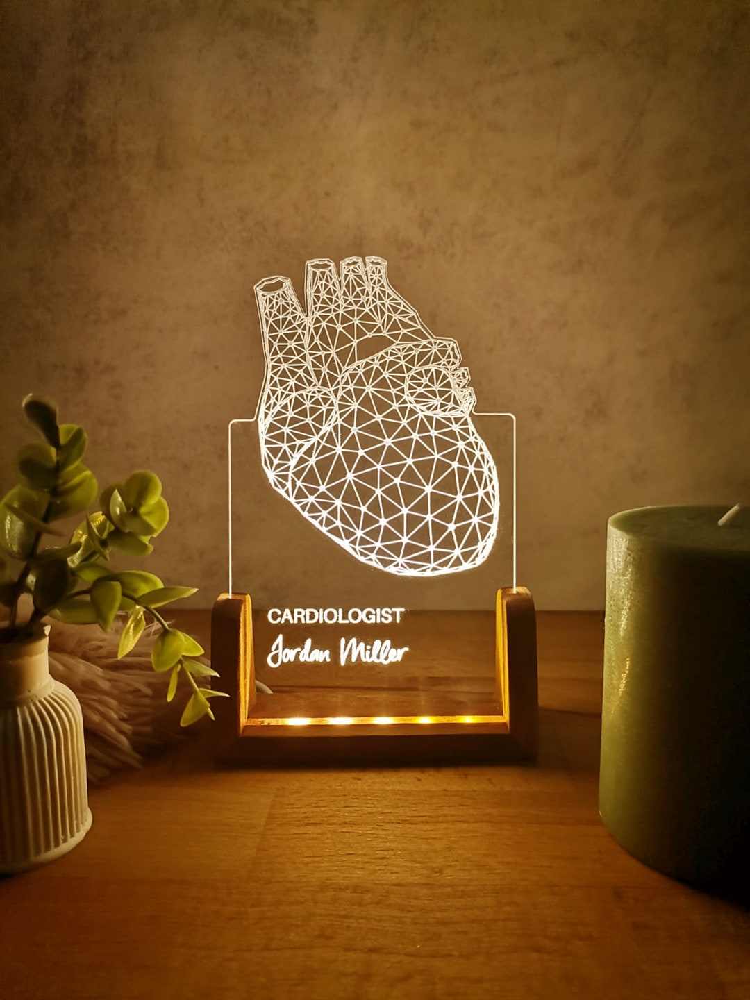 Custom Cardiologist Doctor Gift: Heart Night Light for Cardiac ...