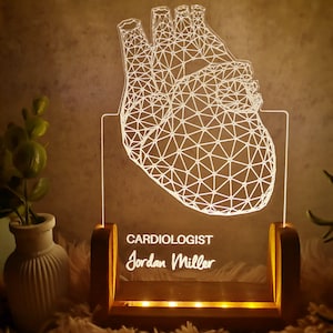 Custom Cardiologist Doctor Gift: Heart Night Light for Cardiac ...