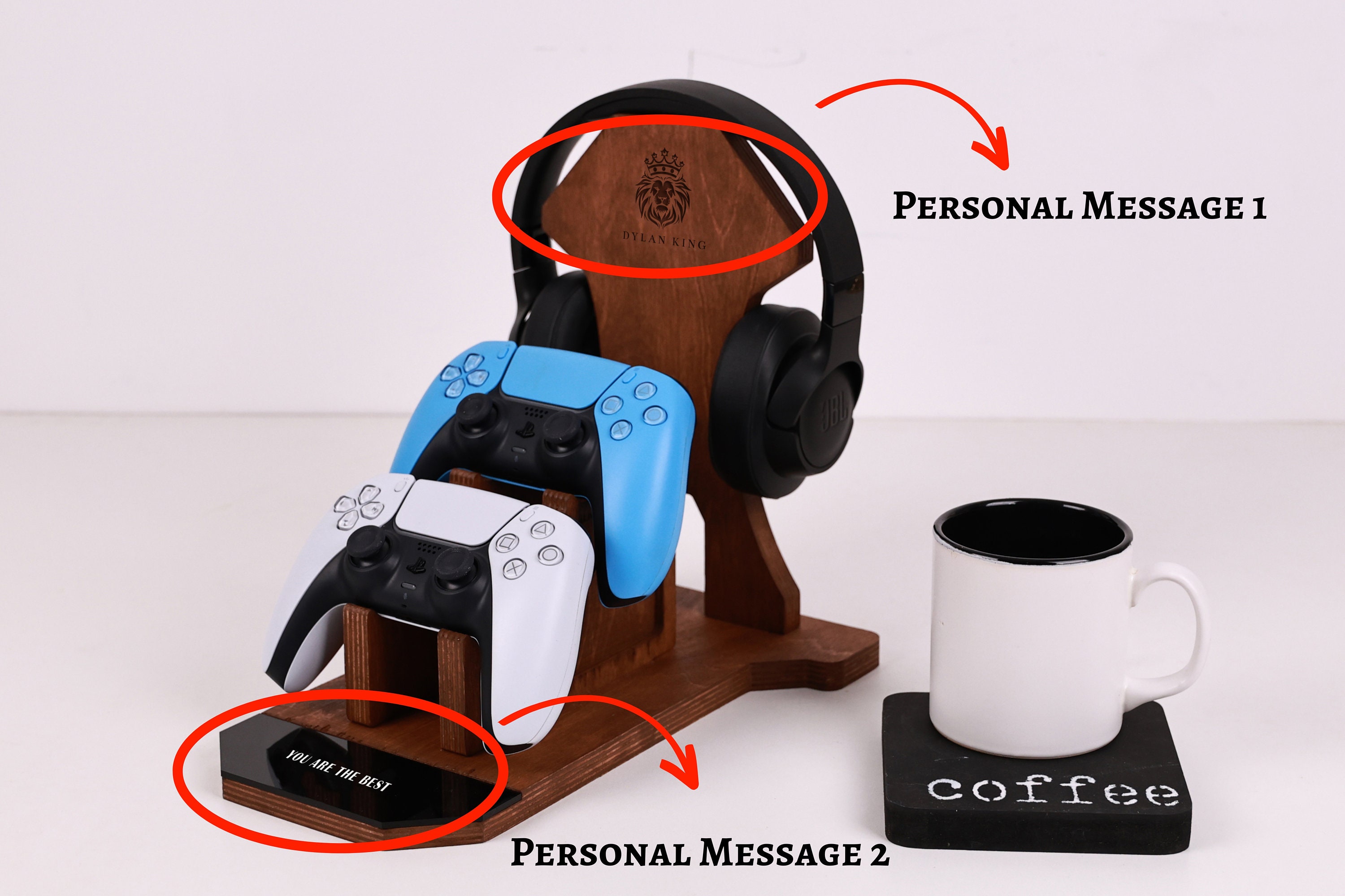 Wooden Controller Holder and Headphone Holder - Custom Gift for Gamer ...