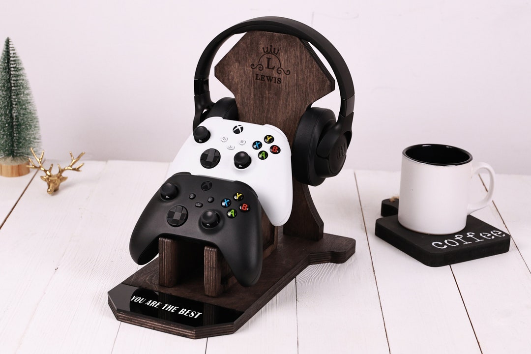 Custom Wooden Controller Stand - Man Gift - Headphone Holder - Husband ...