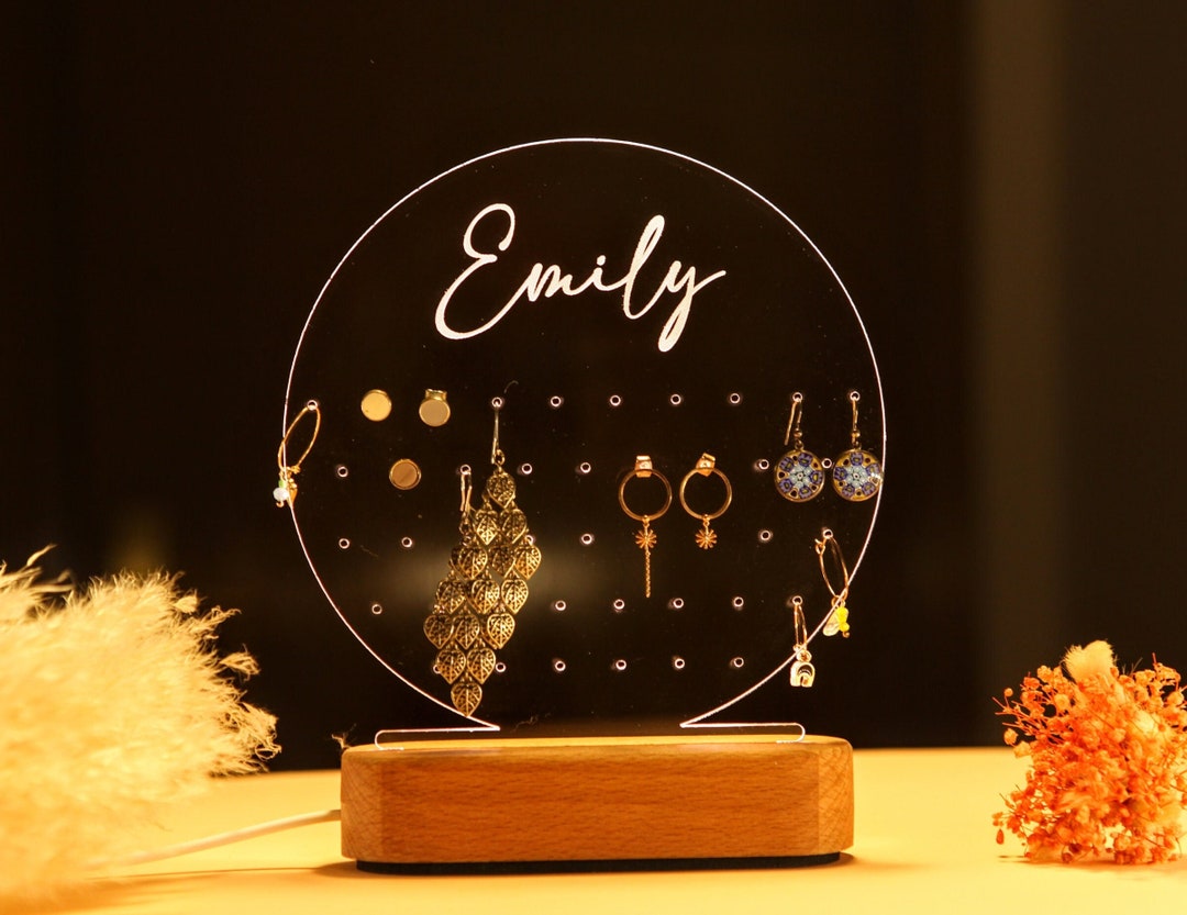 Personalized Earring Holder Jewelry Display - Valentines Day Gift for ...