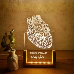 Custom Cardiologist Doctor Gift: Heart Night Light for Cardiac ...