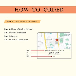 Personalized Graduation Map Print, Graduation Day Gift for Her & His ...