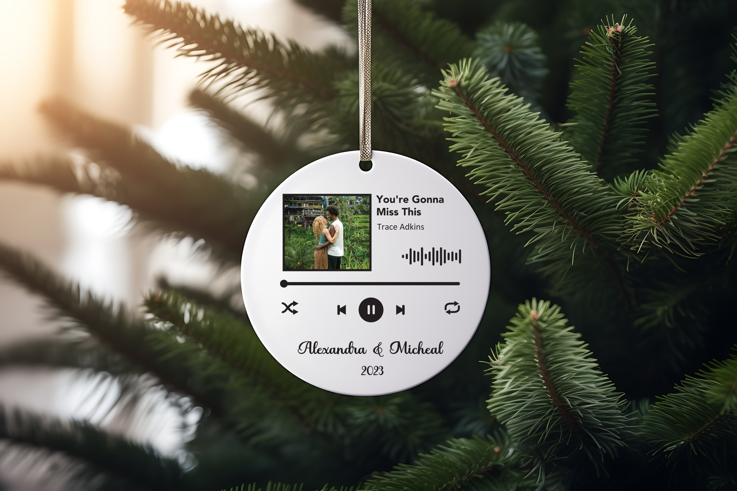 Personalized Music Gift - Custom Song Name Ornament - Favorite Song ...