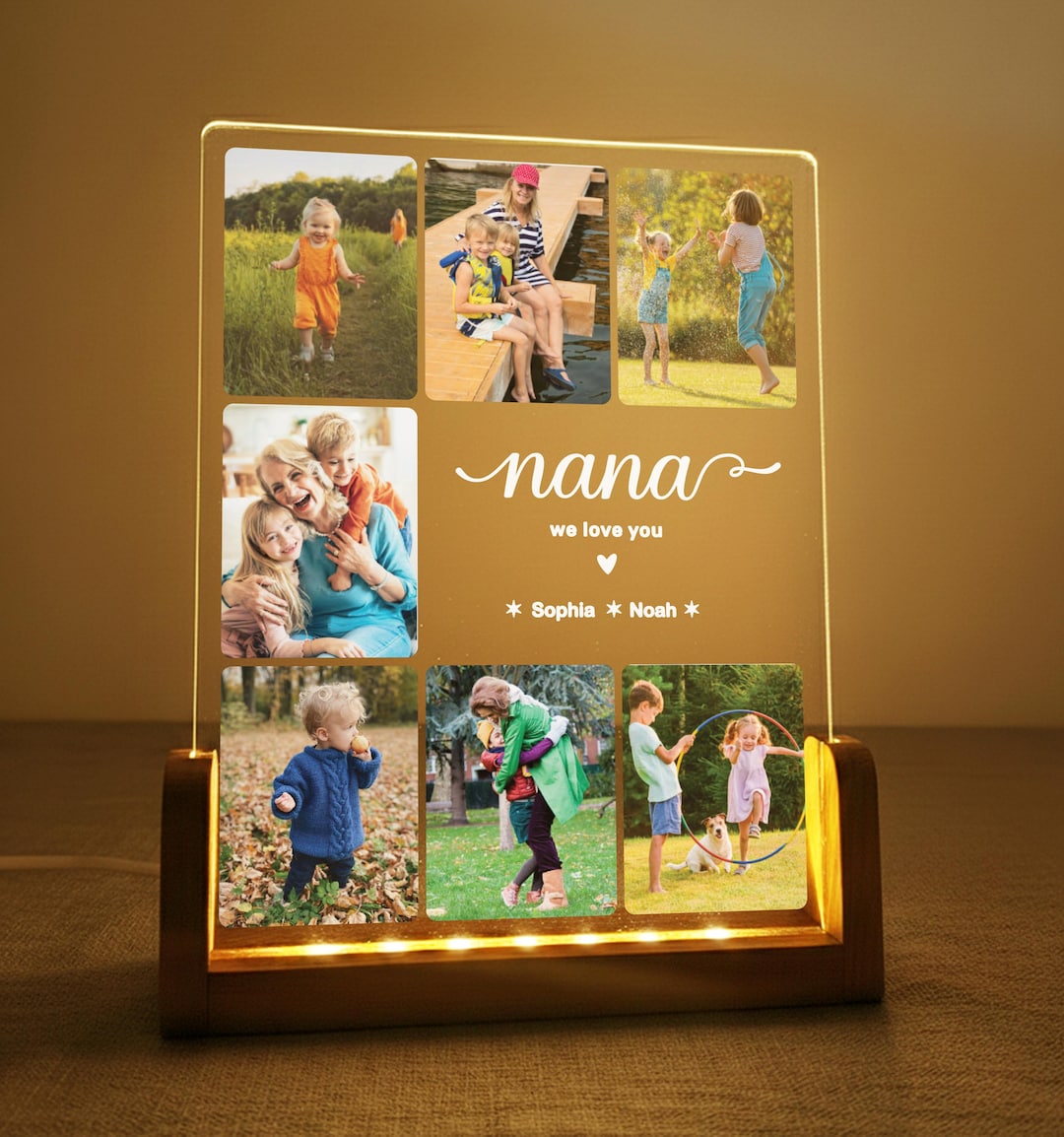 Nana Photo Frame, Personalized Photo Collage, Customized Mom Frame ...