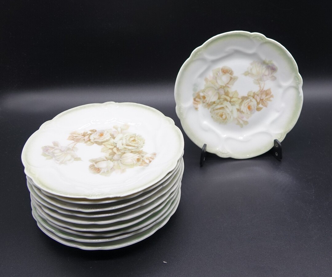 Antique / Vintage German Rose Motif Plate / Assiettes / Saucer. - Etsy