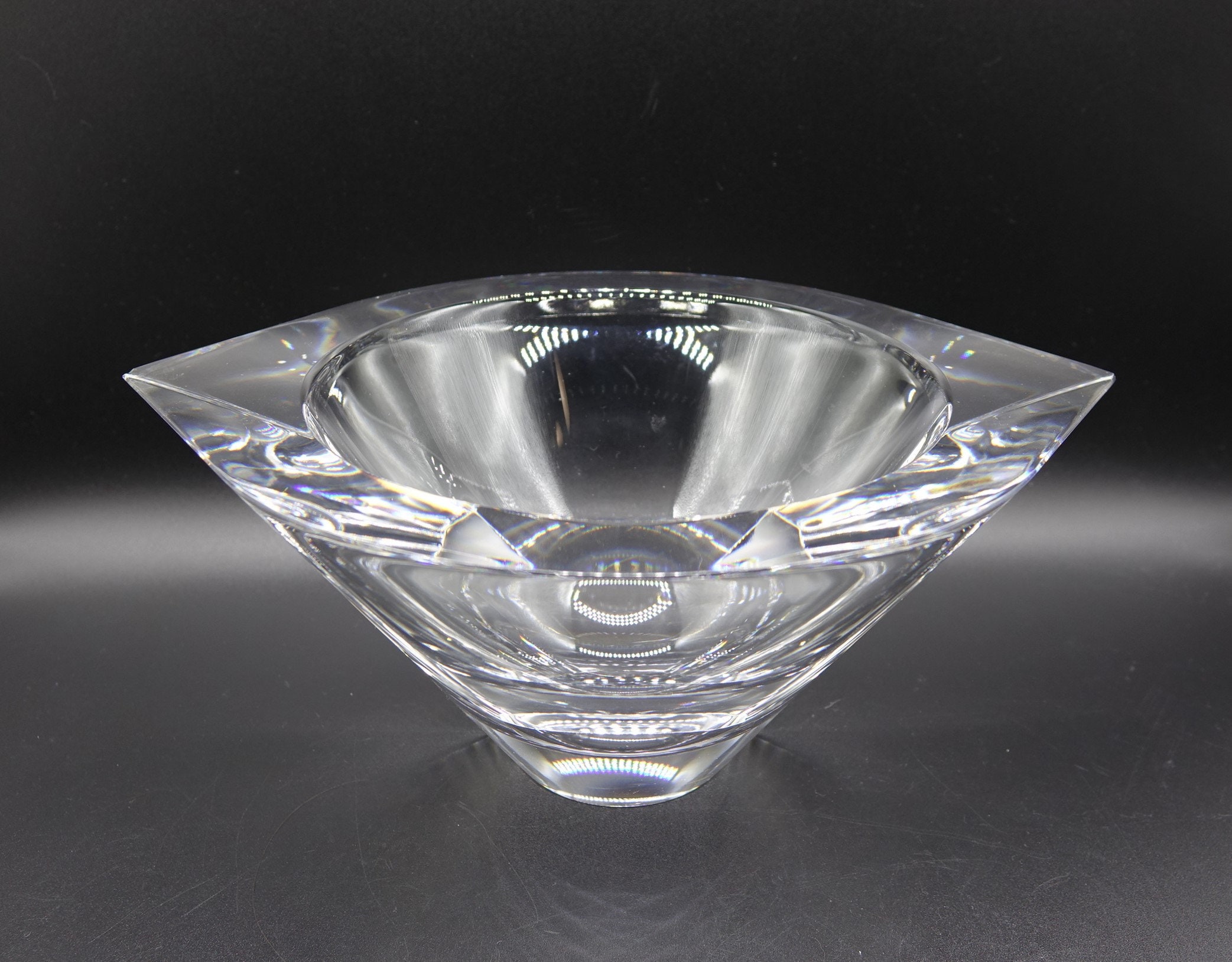 Vintage Orrefors Crystal marin Bowl. Designed by Jan Johansson. Made in Sweden. 4 Kg Crystal ...