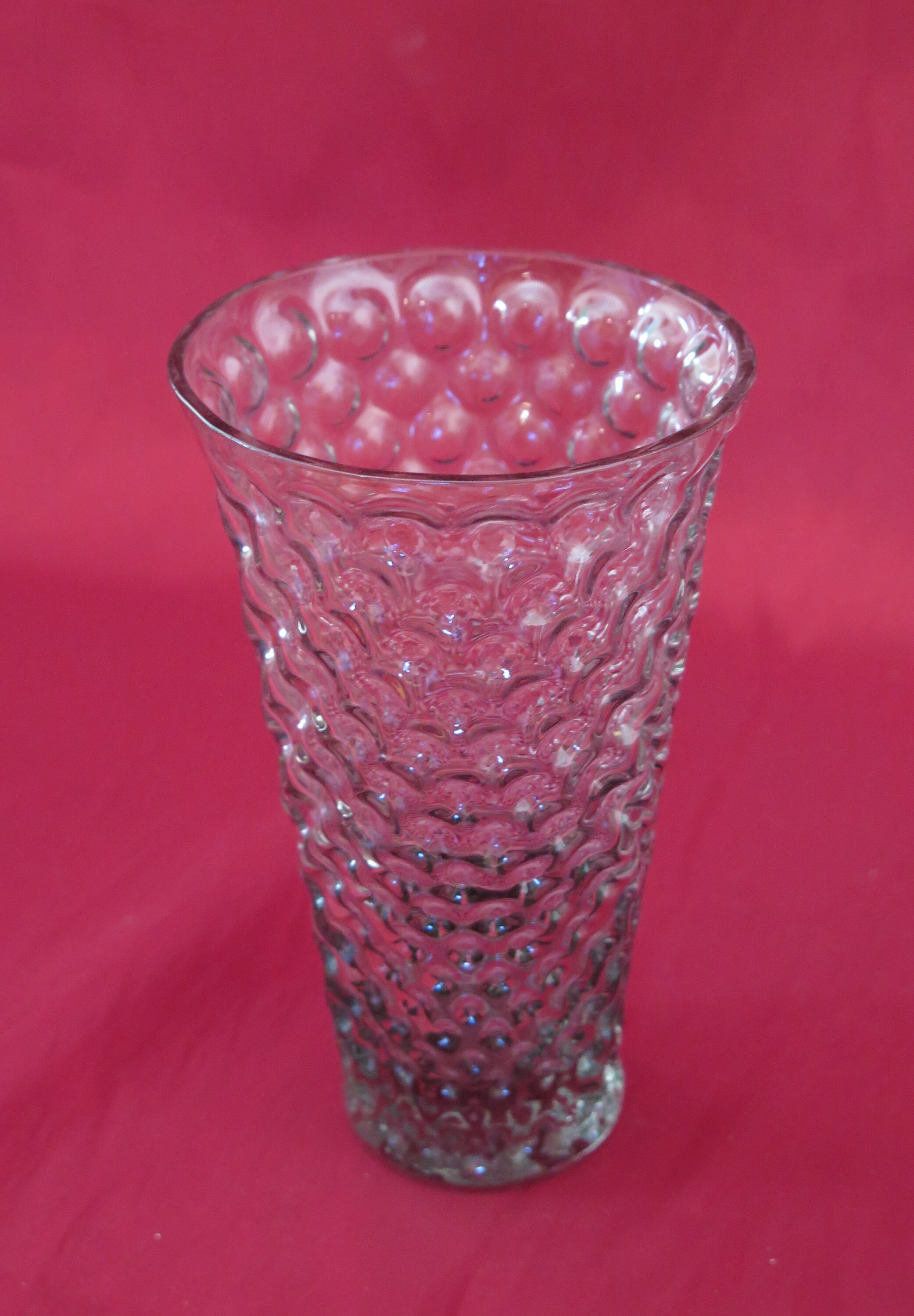 Vintage Glass Vase With Bubbles Patern Transparent Grey/black Color 70 ...