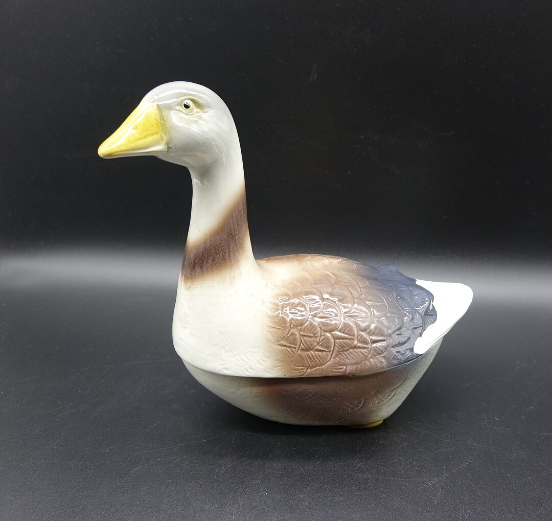 Vintage Small MICHEL CAUGNT French Goose Tureen, Pate Dish/bowl With ...
