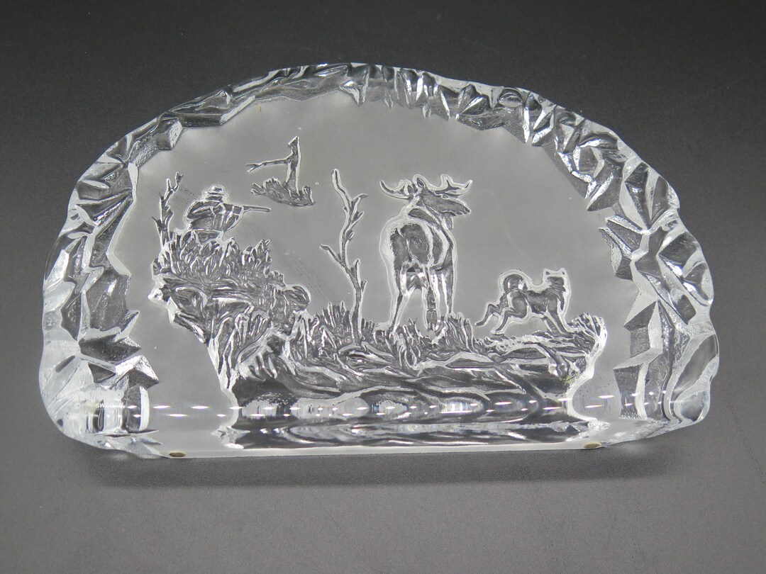 Vintage Large Glass Decoration by Nybro Glasbruk Sweden, Large Crystal ...