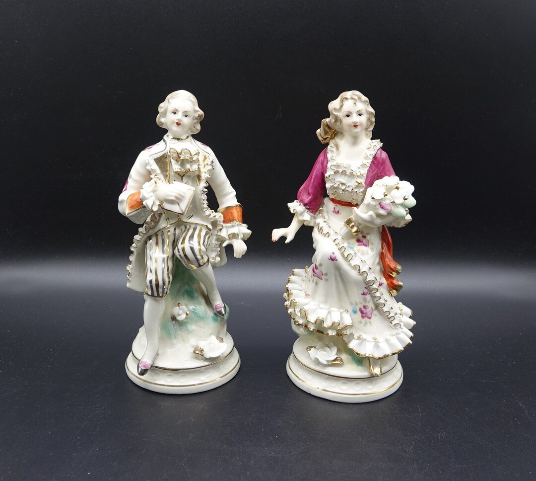 RARE Antique / Vintage Dresden or Most Likely Meissen Victorian Couple ...