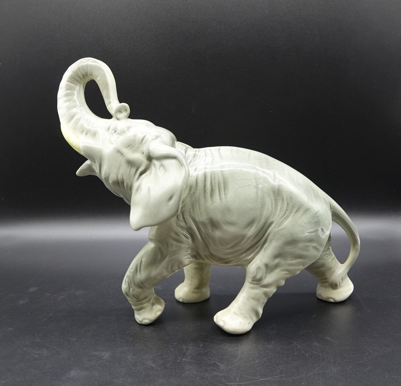 Vintage Ceramic German FIGURE, Porcelain Elephant Made in Germany, Big ...