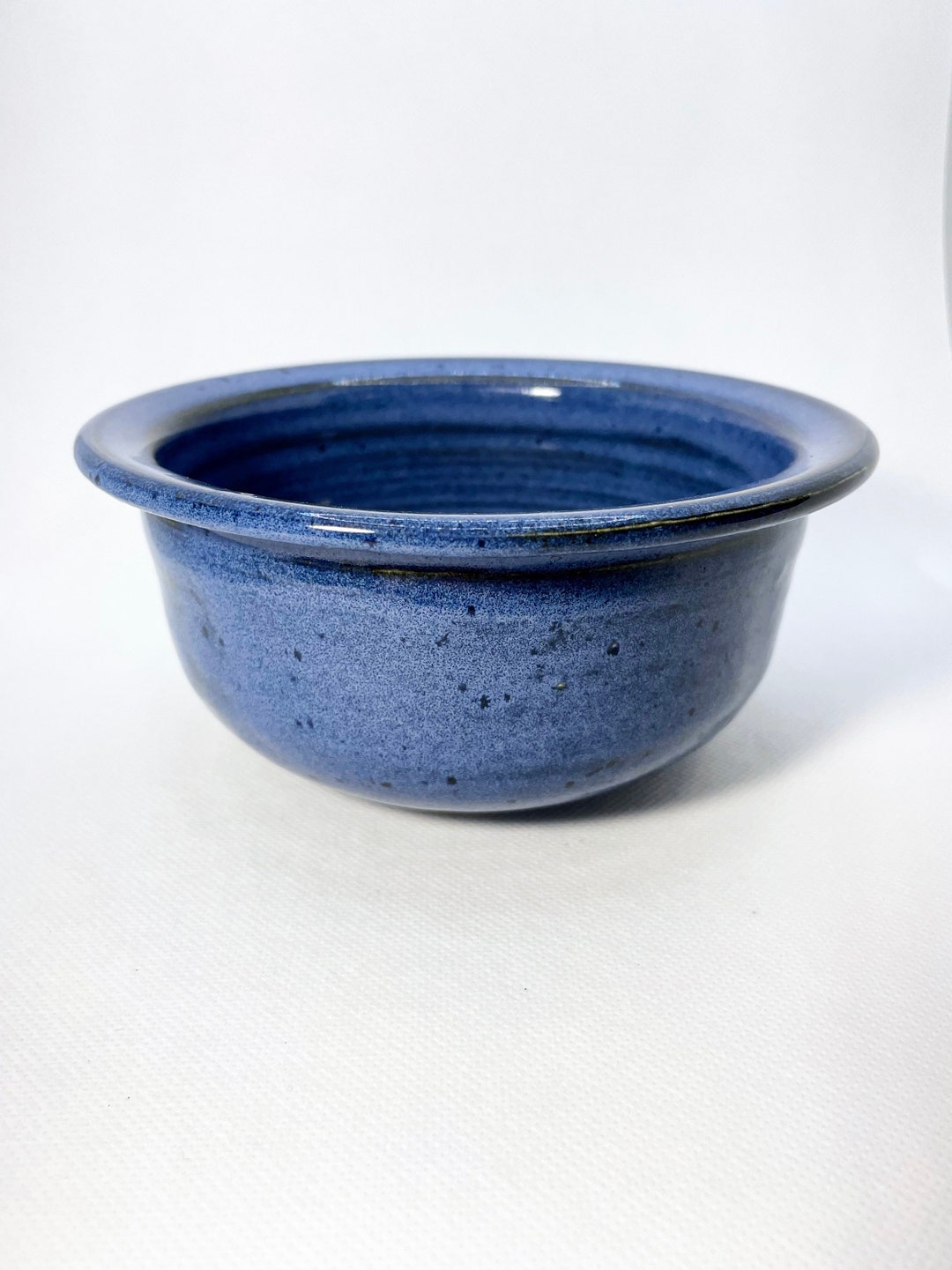 Rimmed Blue Ceramic Bowl Hand Thrown Pottery - Etsy