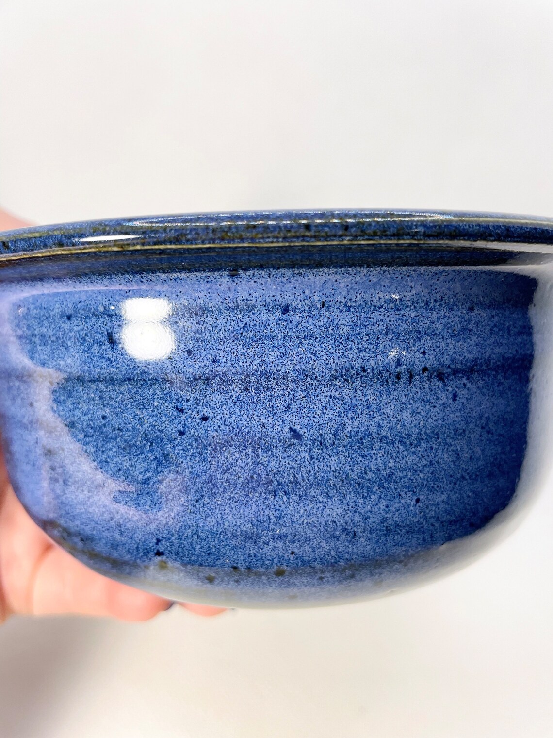 Rimmed Blue Ceramic Bowl Hand Thrown Pottery - Etsy