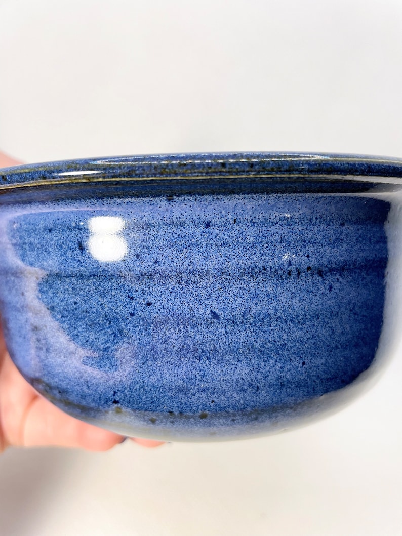Rimmed Blue Ceramic Bowl Hand Thrown Pottery - Etsy