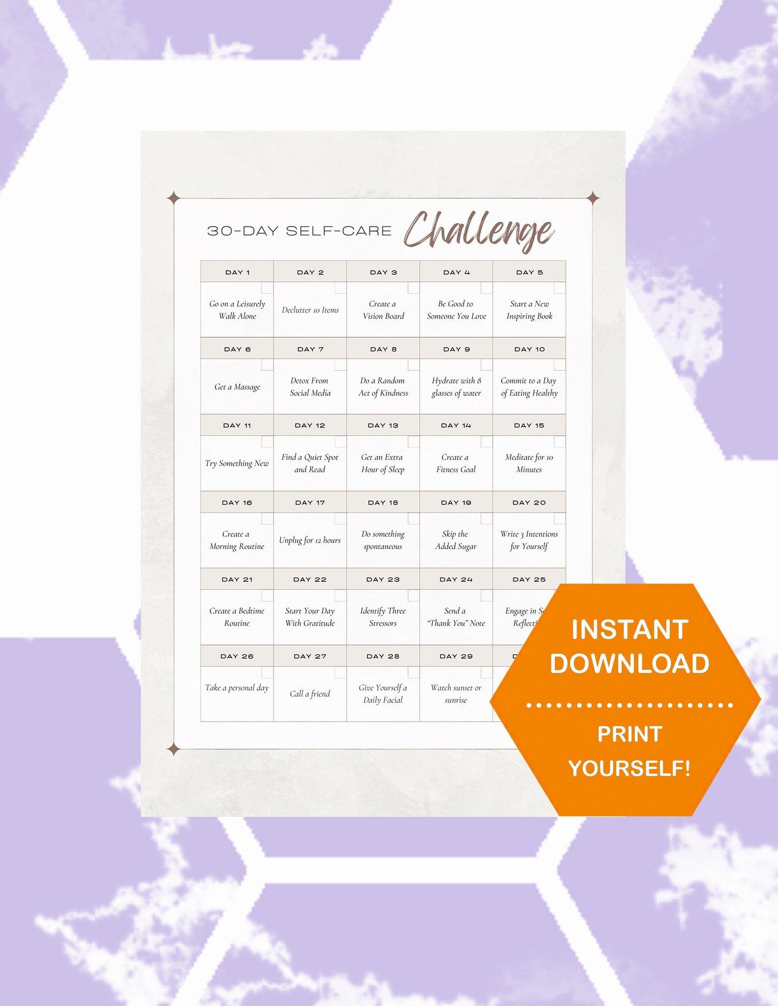 30 Days Self Care Challenge, Self Journaling, Mood Boosters, Self Care ...