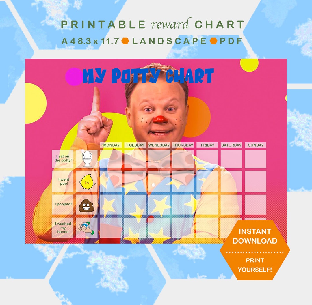 MR TUMBLE Potty Training Rewards Chart Printable for Girls and Boys ...