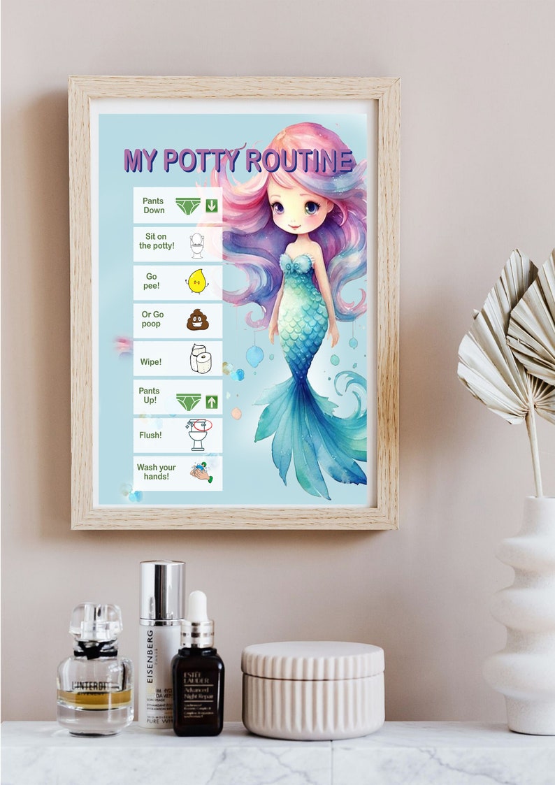Fun, Play Full Potty Training Guide Chart, MERMAID Design to Help ...
