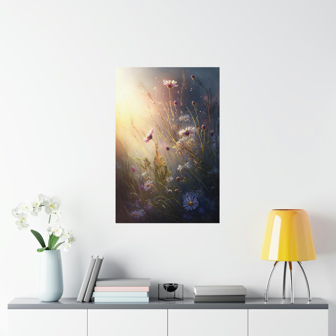 Wildflowers Poster, Wildflowers Wall Art, Wildflowers in A Meadow ...