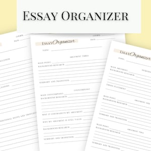 Essay Planner, Digital Essay Organizer, Essay Writing Template ...