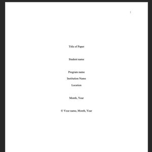 APA 7th Edition Sample Student Thesis Paper Template, Graduate School ...