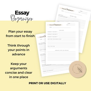 Essay Planner, Digital Essay Organizer, Essay Writing Template ...
