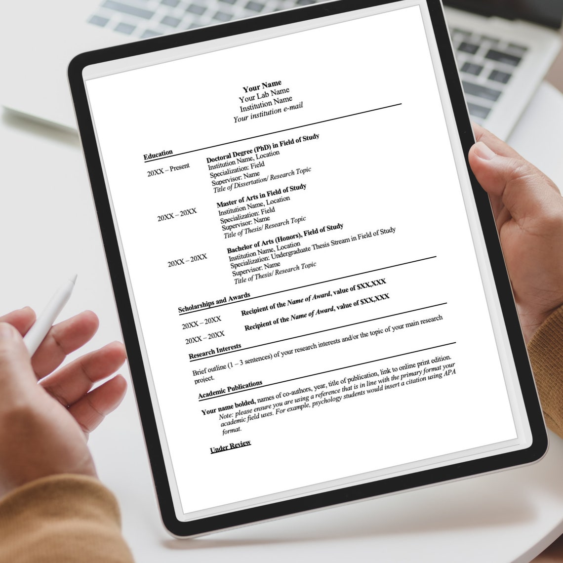 Minimalist Academic CV Template | Simple Academic Curriculum Vitae ...