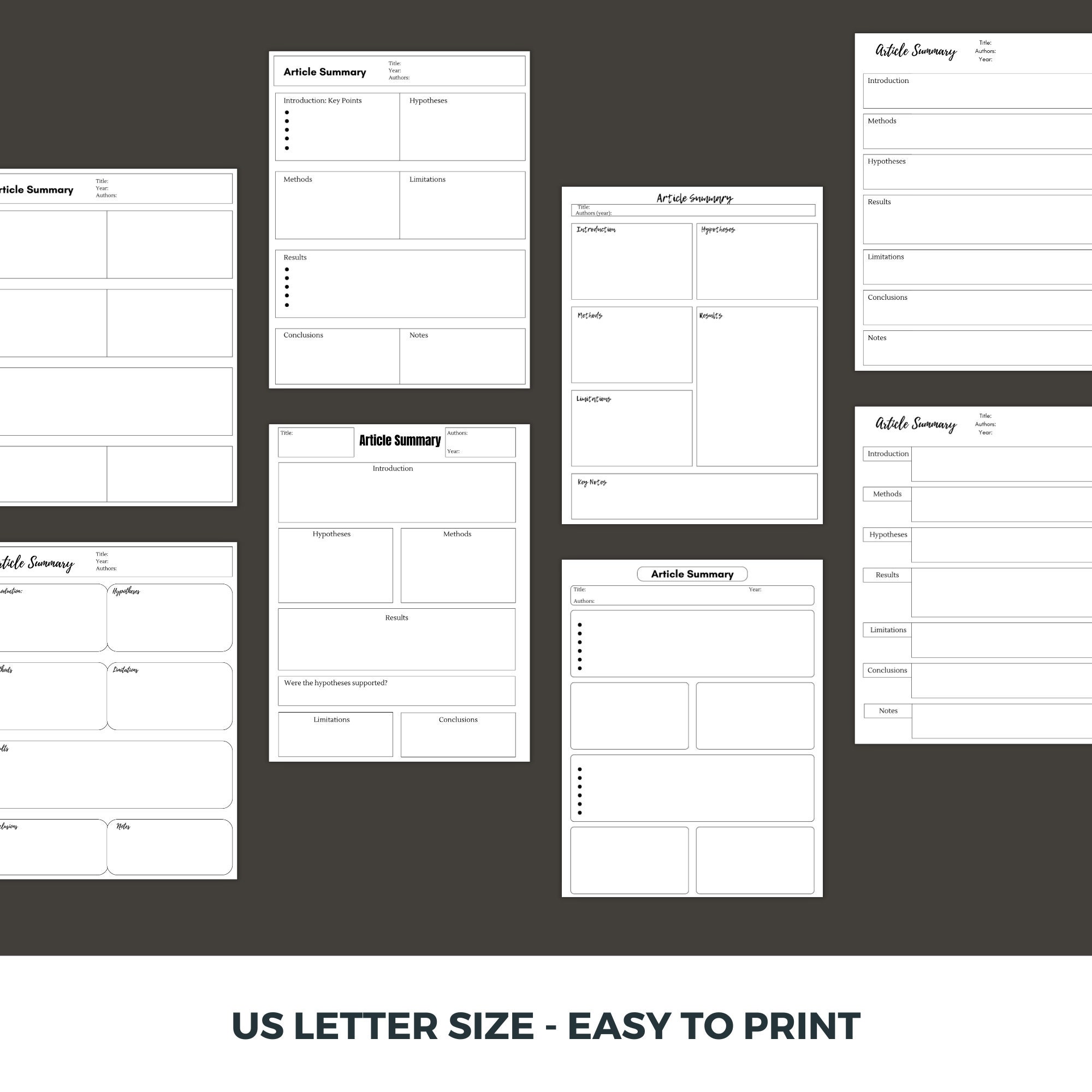 Academic Article Summary Sheet, Research Paper Template (PDF) - Etsy
