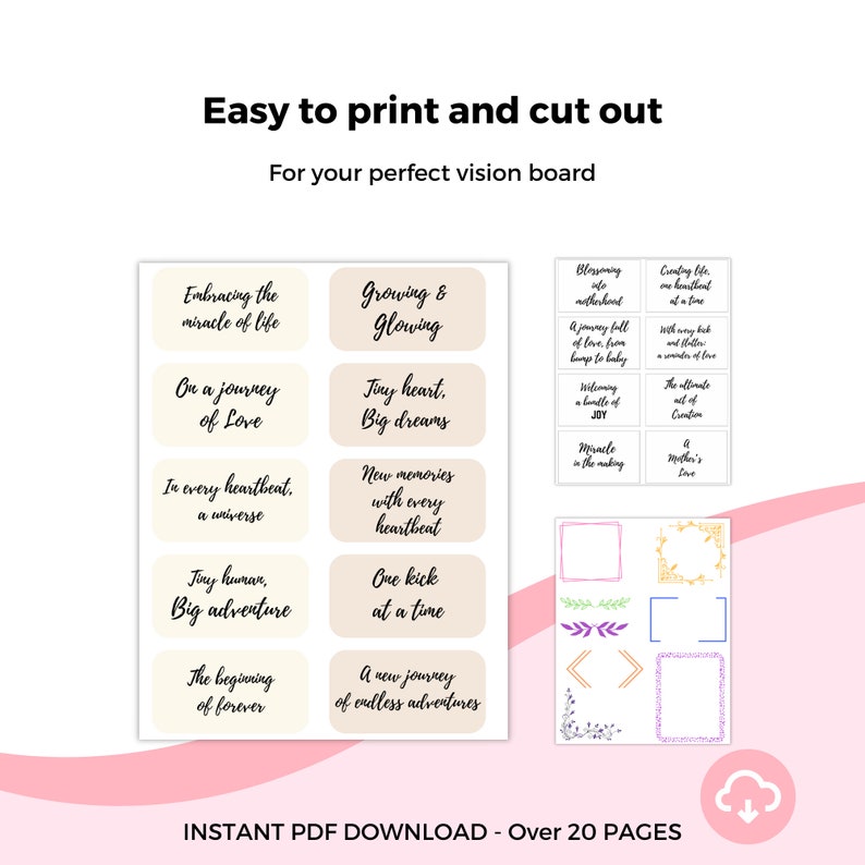 Pregnancy Vision Board Kit Printable Vision Board Baby - Etsy