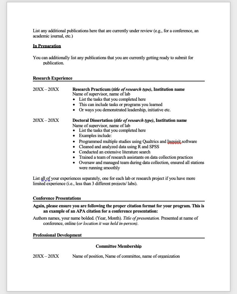 Minimalist Academic CV Template | Simple Academic Curriculum Vitae ...