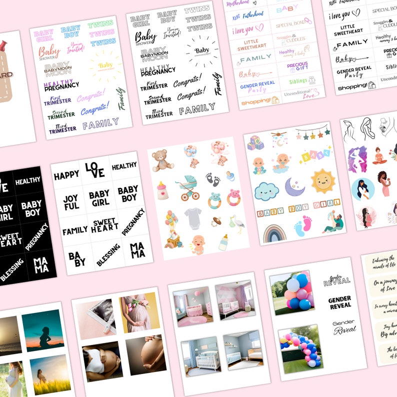Pregnancy Vision Board Kit Printable Vision Board Baby - Etsy
