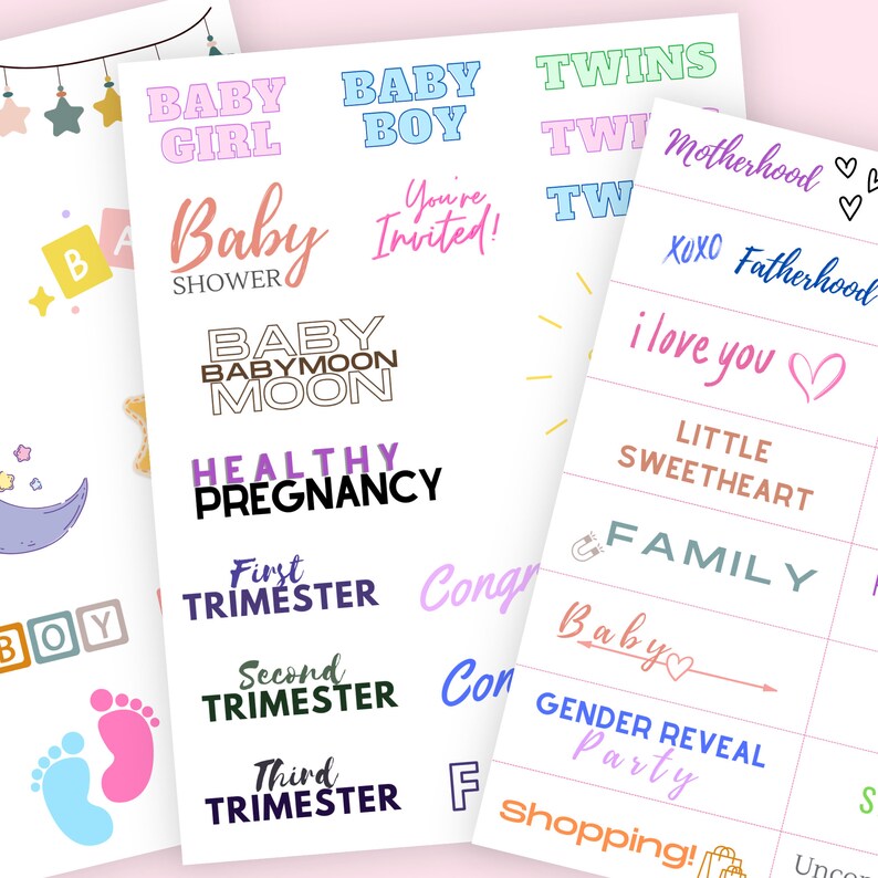 Pregnancy Vision Board Kit Printable Vision Board Baby - Etsy