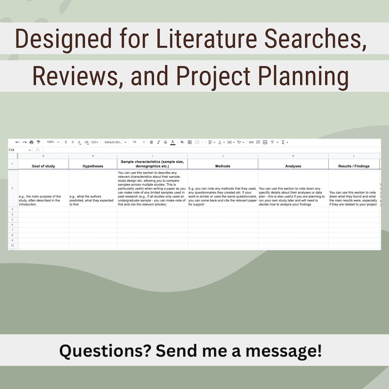 Research Literature Review and Literature Search Template | Google ...